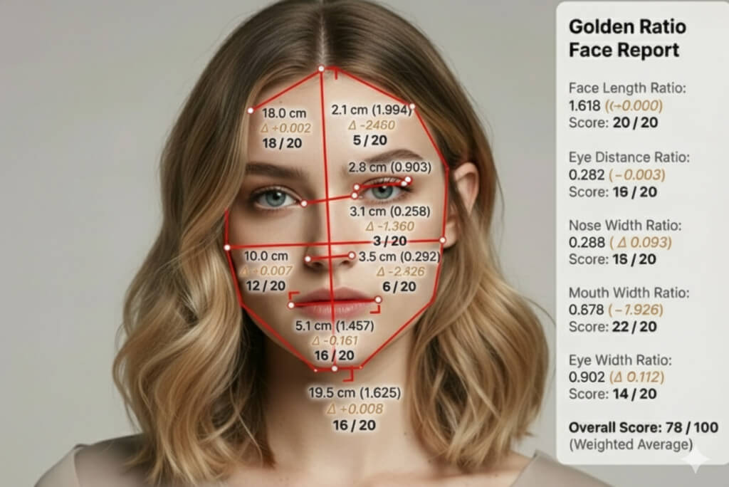 Free Golden Ratio Face Calculator: AI Facial Proportion Test