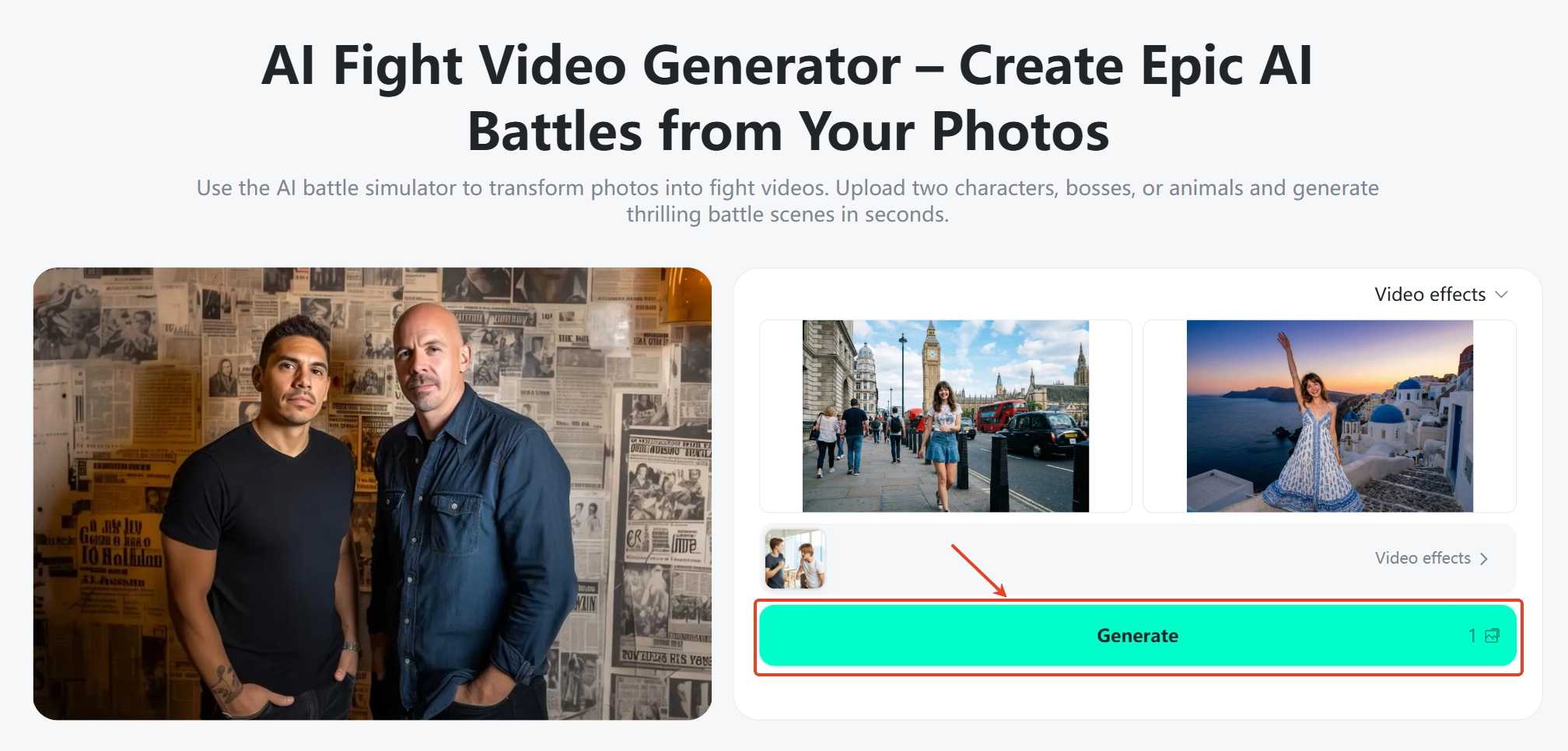 AI Fight Generator: Create Battle Videos from Photos | insMind