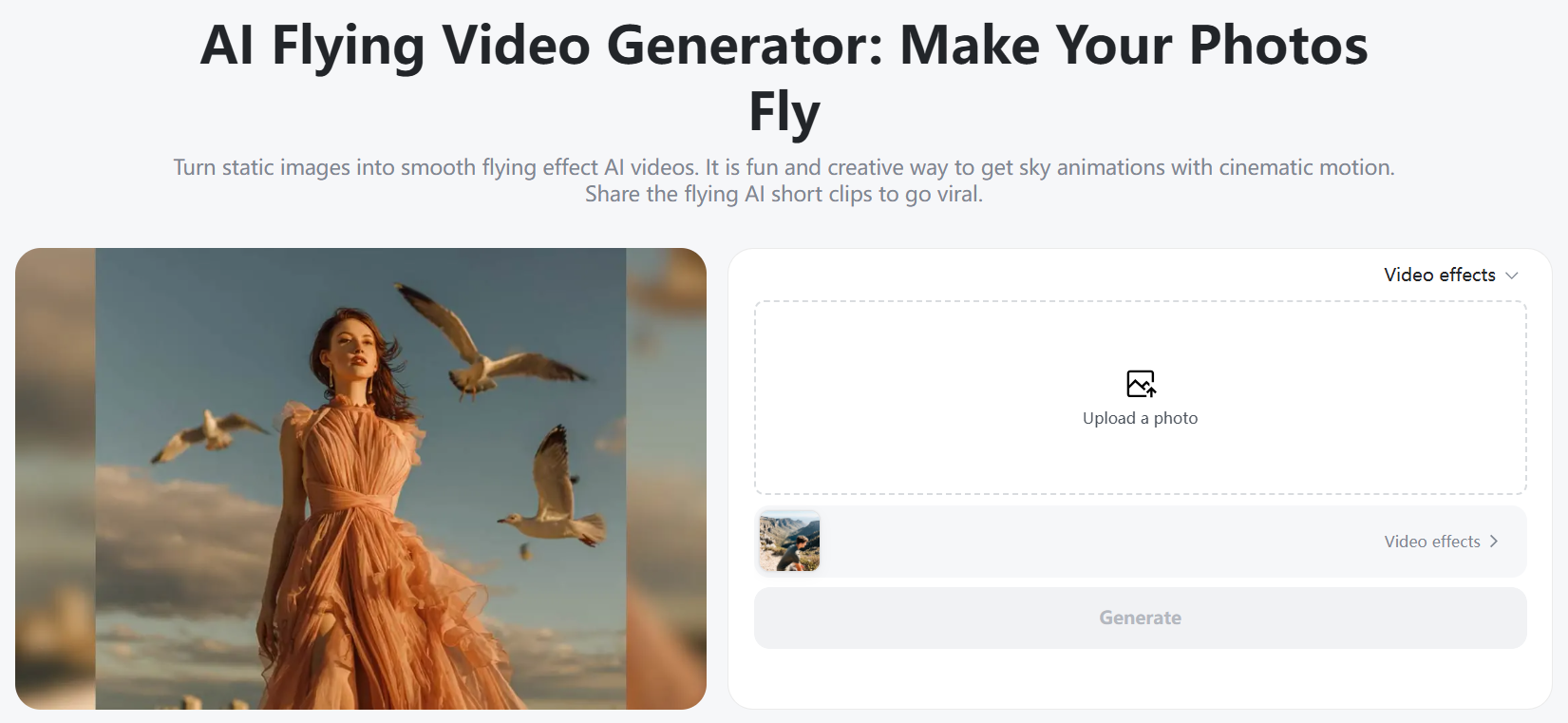 AI Flying Video Generator: Make Flying Videos from Photos | insMind
